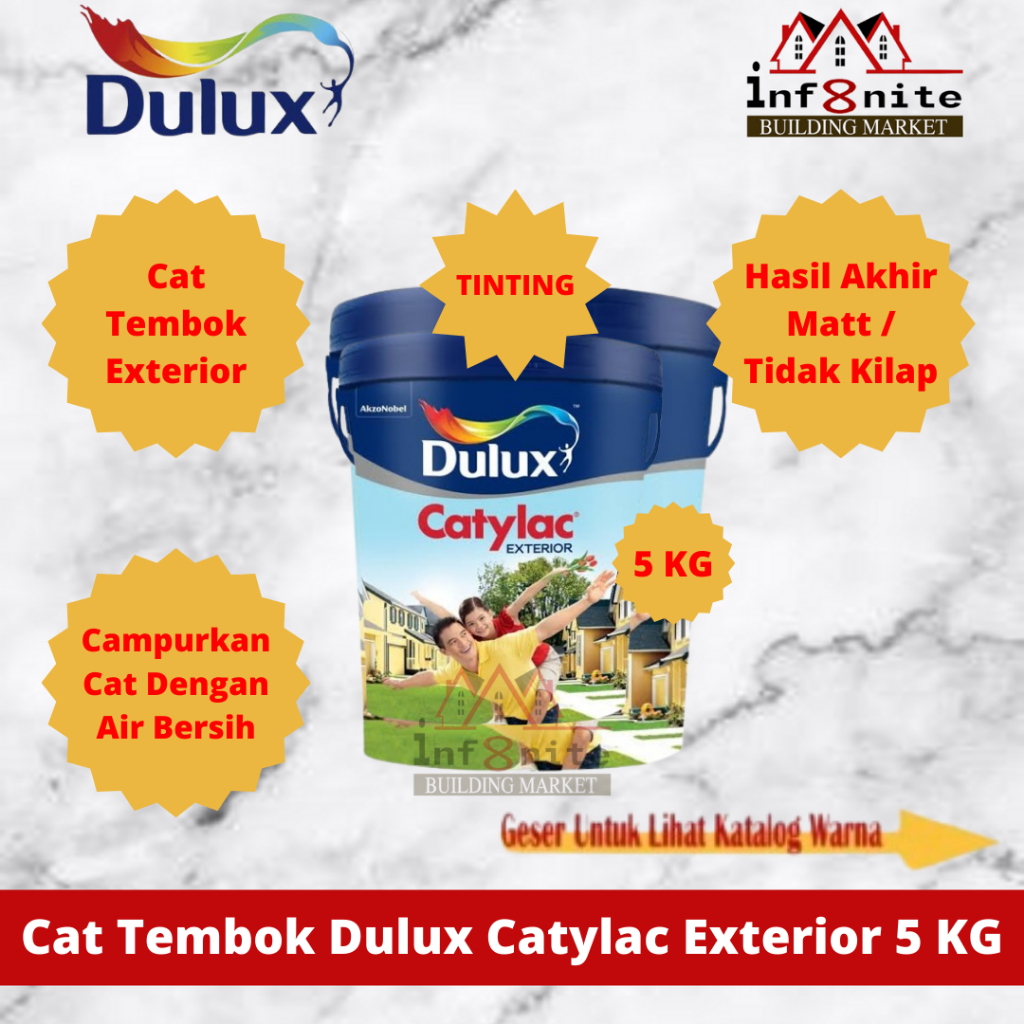 Jual Cat Tembok Dulux Catylac Exterior Ready Mix Tinting Cat Plafon 5 ...