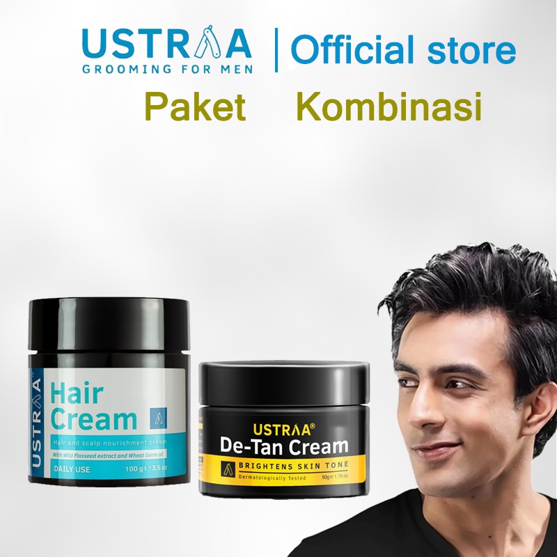 Jual Ustraa De-Tan Face Cream 50gr&Ustraa Hair Cream Daily Use 100gr ...