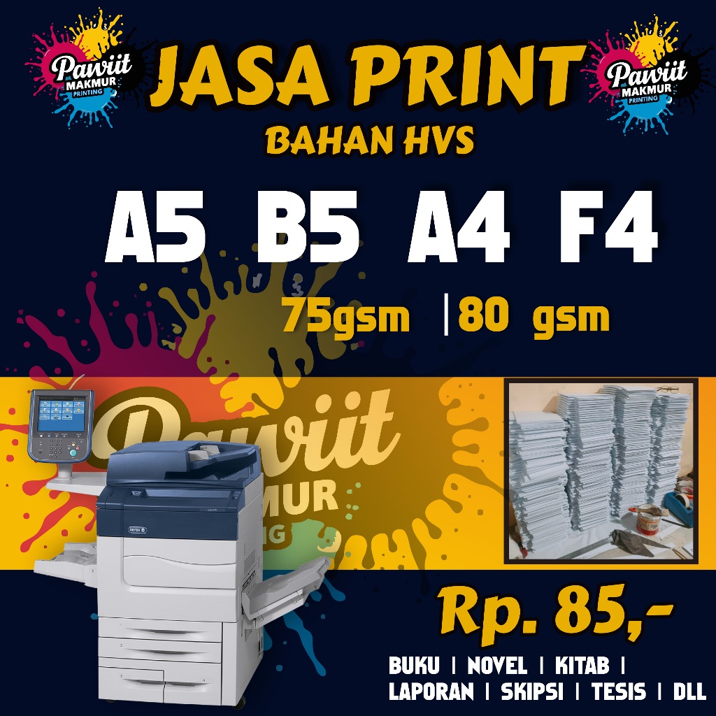 Jual Jasa Print Hitam putih / Cetak Buku ukuran A5, B5, A4, F4 (HARGA ...