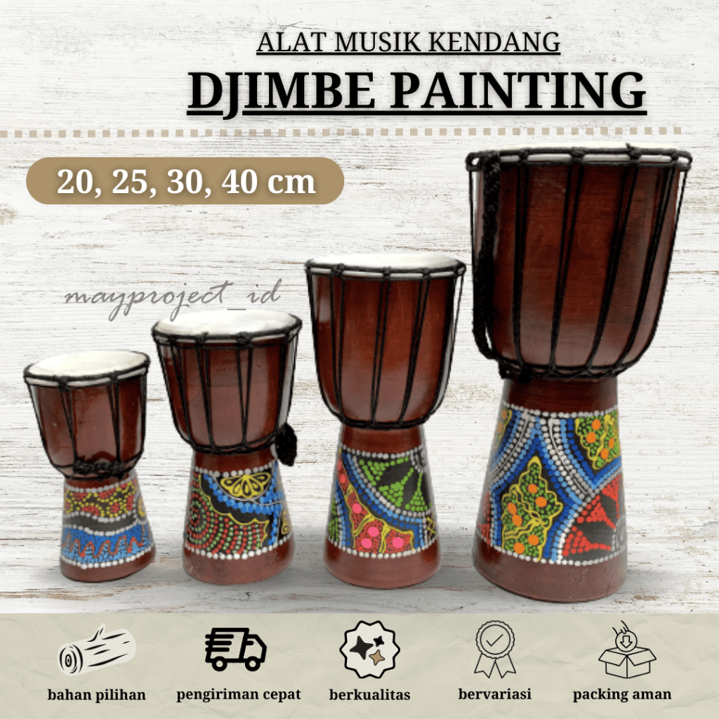 Jual Kendang Jimbe Alat Musik Kendang Djimbe Painting ukuran 20 25 30 ...