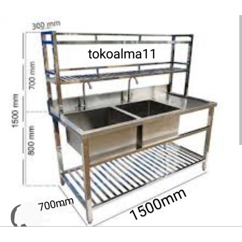 Jual KITCHEN SINK INDUSTRI stainlees steel | Shopee Indonesia