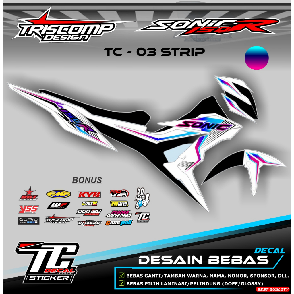 Jual Stiker Striping HONDA SONIC 150 List Variasi Semifull Sticker ...