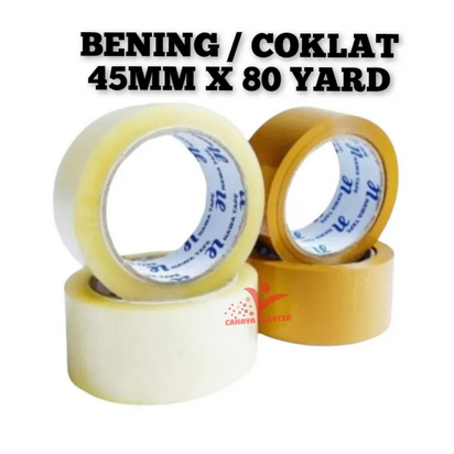 Jual Lakban Bening Coklat 80 Yard Isolasi Solatip Nawa Tape 45mm Daya Lengket Kuat Murah ...