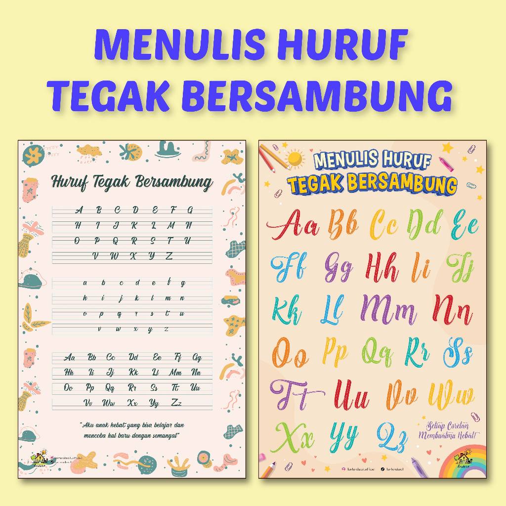 Jual Poster Edukasi Huruf Tegak Bersambung Menulis Indah Halus untuk ...