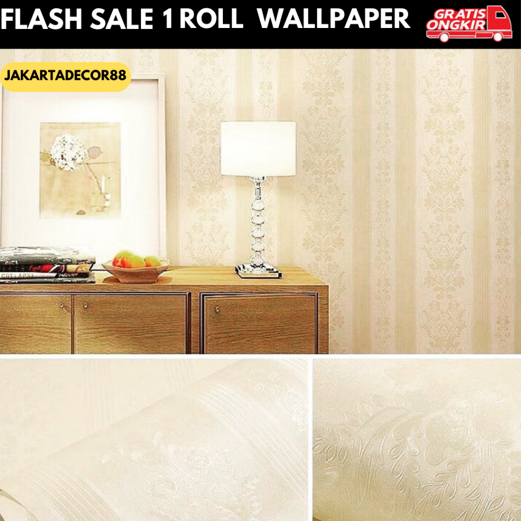 Jual Wallpaper Stiker Dinding Motif Emboss Premium PVC Non Transparan/Vinyl Ukuran 45cm x 4m ...