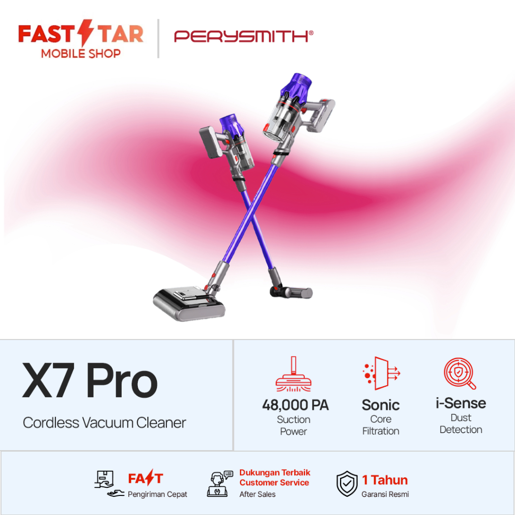 Jual PerySmith X7 Pro Cordless Vacuum Cleaner Home Penyedot Debu Tanpa ...