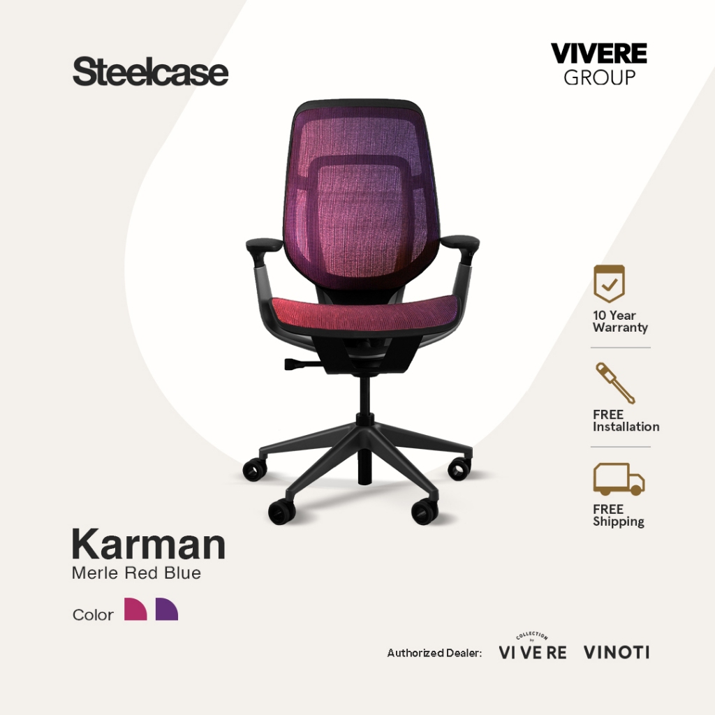 Jual STEELCASE Karman Merle Red Blue - Working Chair - Ergonomic Office ...