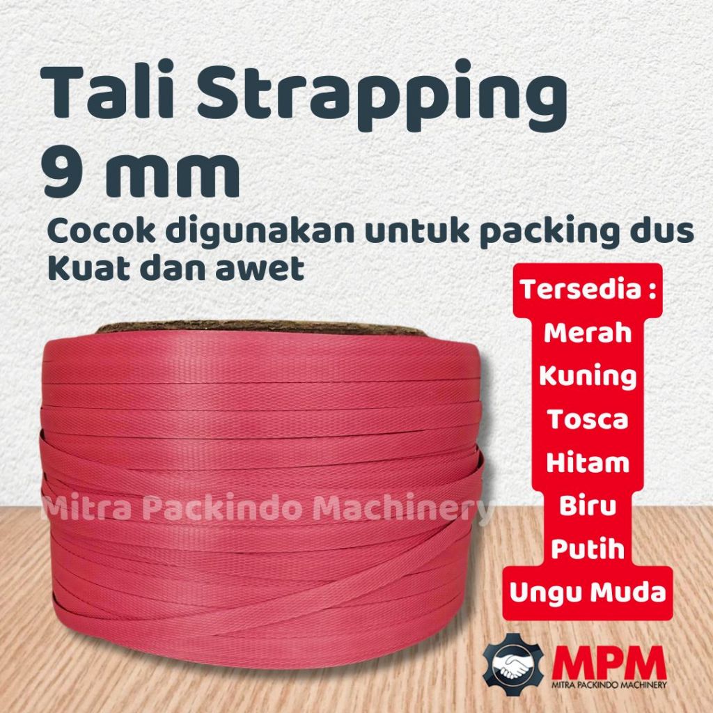 Jual Tali Sawangan 9mm Tipis Merah Murah / Tali Strapping untuk ...