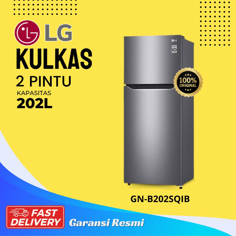 Jual KULKAS LG Kapasitas 202 Liter KULKAS 2 PINTU GN-B202SQIB Inverter ...