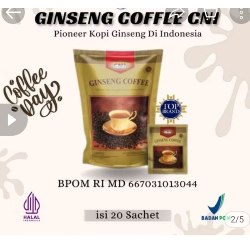 Jual Kopi Gingseng Original CNI 20 saset Meningkatkan Stamina ...