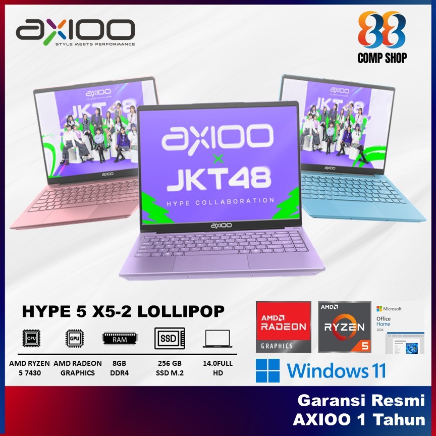 Jual LAPTOP AXIOO HYPE 5 AMD X5-2 LOLLIPOP RYZEN 5 7430 8GB 256GB W11 14.0FHD IPS BLIT | Shopee ...