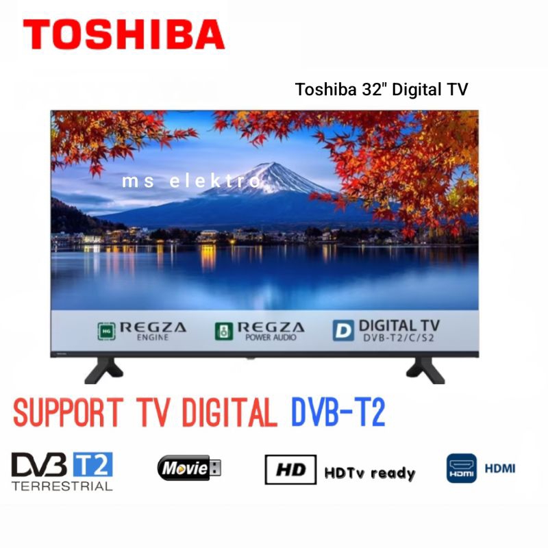 Jual TV LED Toshiba 32 Digital DVBT2 Regza Engine HD usb movie | Shopee Indonesia
