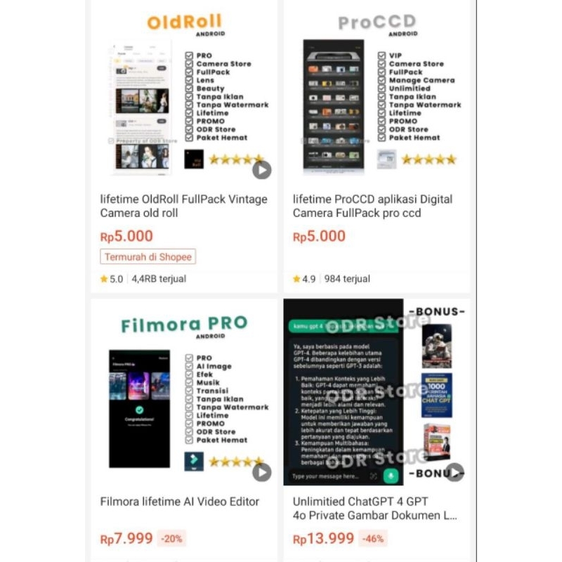 Jual Lifetime Oldroll Fullpack Vintage Aplikasi Vintage camera Oldroll cam - Modzila store ...