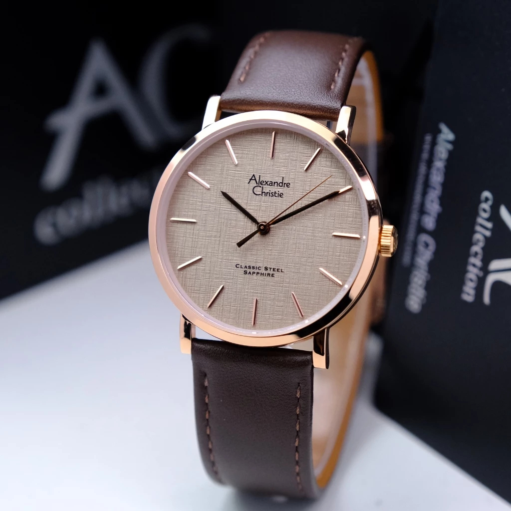 Jual ORIGINAL Jam Tangan Pria Alexandre Christie AC KULIT Garansi Resmi ...