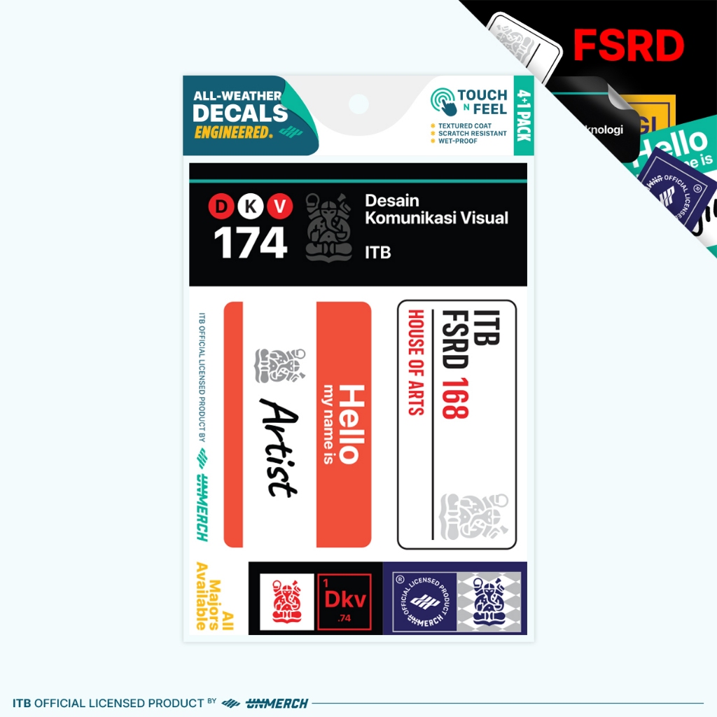 Jual Fakultas Seni Rupa dan Desain - Decal Sticker ITB Official Majors ...