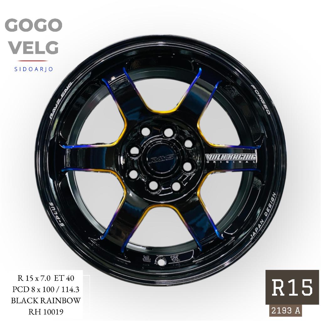 Jual Velg Mobil R15 Te37 Saga Black Rainbow Polish PCD 4X100/114,3 L7 ...