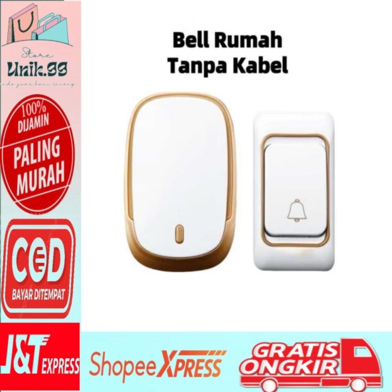 Jual BEL RUMAH TANPA KABEL / BEl RUMAH WIRELESS WATERPROOF / DOOR BELL ...