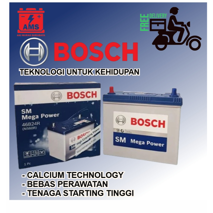 Jual Aki Mobil Avanza, Xenia, Granmax, Rush, Terios Bosch SM Mega Power NS60 12V 42 Ah Garansi ...