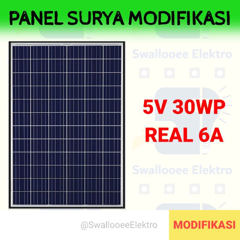 Jual Panel Surya 5V 6A Solar panel modifikasi 30wp 5V 6A | Shopee Indonesia