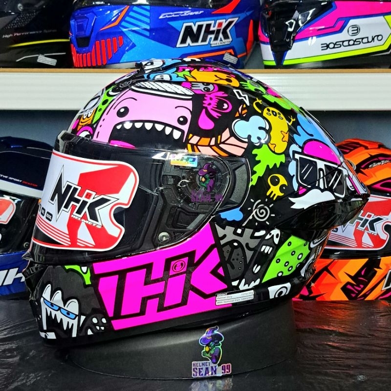 Jual HELM NHK MARK 1 DOODLES ALL WARNA SINGLE VISOR RHD LENS LIGHT ...
