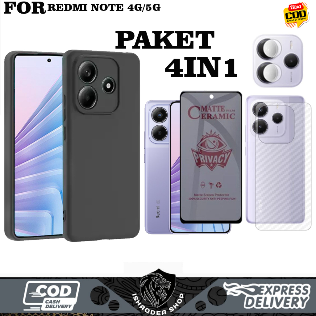Jual 4IN1 CASE PRO CAMERA REDMI NOTE 14 4G/5G BONUS TEMPERED GLASS ...