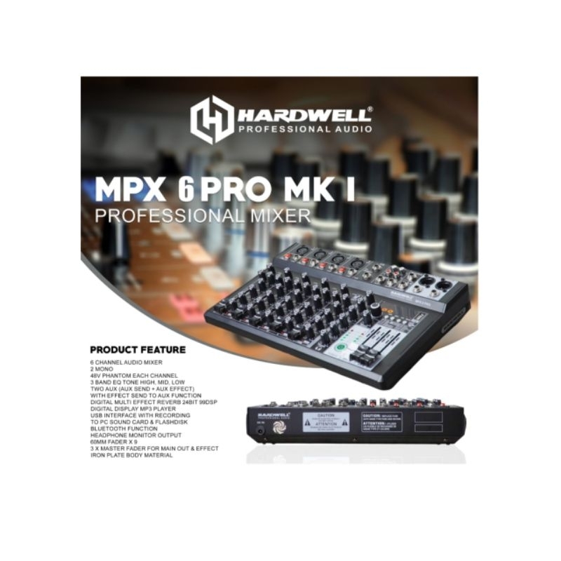 Jual mixer hardwell mpx 6 pro mixer 6 channel bluetooth usb digital ...