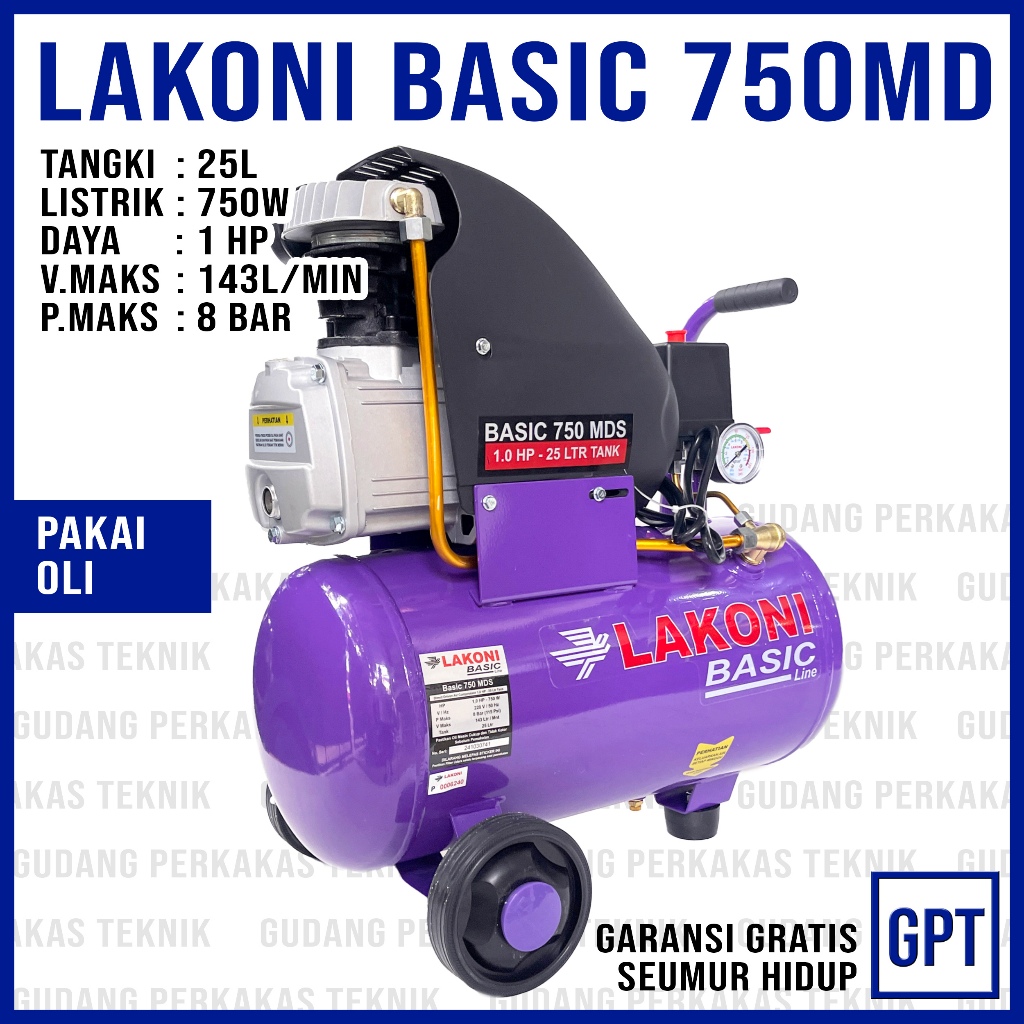 Jual Kompresor Lakoni Basic 750 MDS Kompresor Angin Silent Lakoni Basic ...
