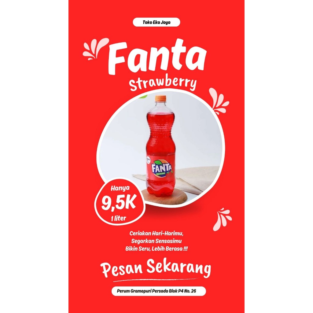 Jual FANTA STRAWBERRY 1 LITER (ISI 12 BOTOL) | Shopee Indonesia