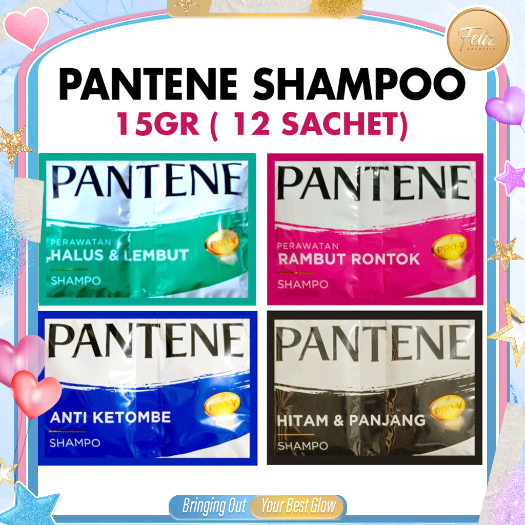 Jual * FELIZ * PANTENE Shampoo Sachet Jumbo 15gr ( 12 sachet) | Shopee ...