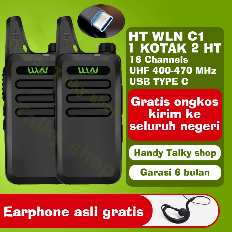 Jual HT WLN C1 Walkie Talkie Full Set UHF KD C1 60 Hari Garansi | Two Way Radio Handy Talky ...