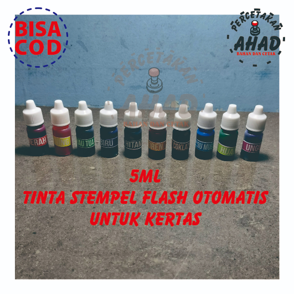 Jual Tinta Stempel FLASH / OTOMATIS khusus kertas biru merah ungu dll ...