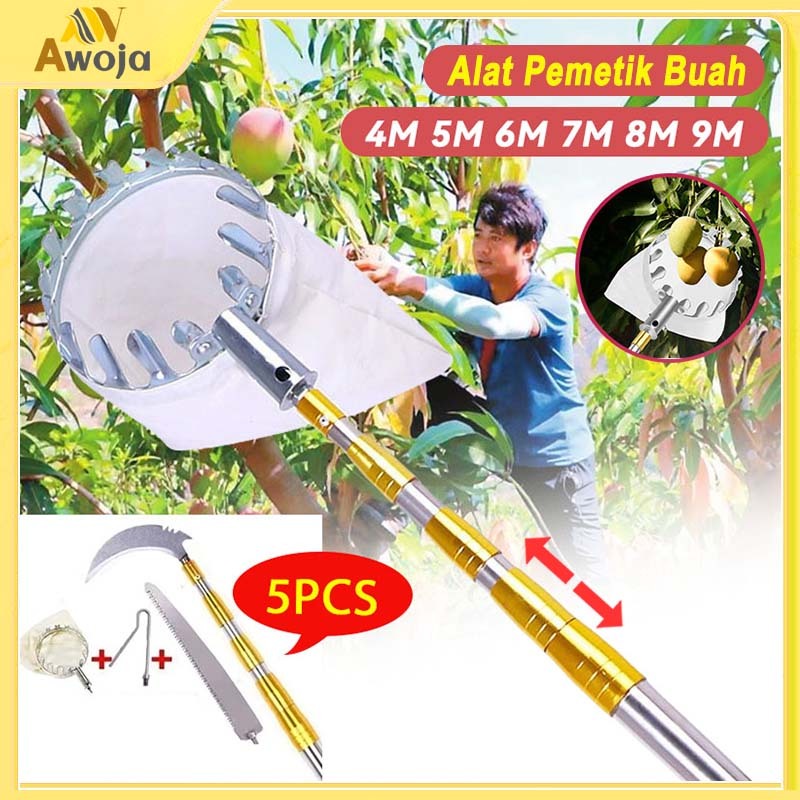 Jual 【5 in 1】Alat Pemetik Buah 4/6/7/9M Galah Teleskopik Pemetik Buah ...