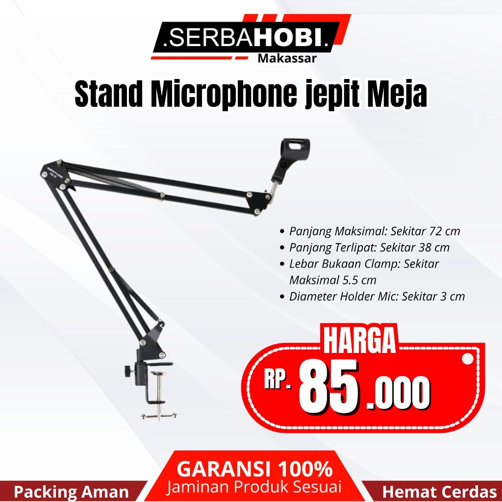 Jual Stand Microphone jepit Meja Model Lipat For Recording | Shopee ...