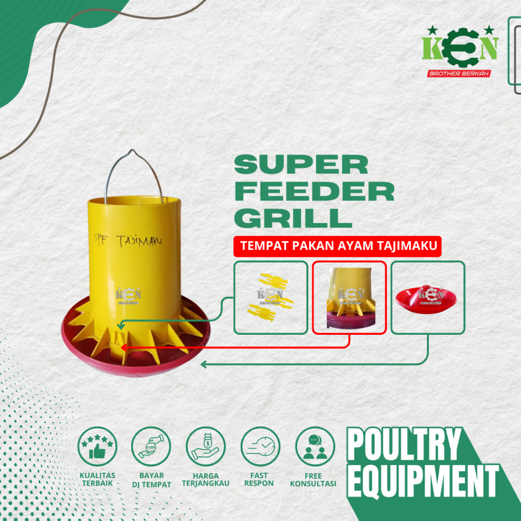 Jual Super Feeder Grill Tajimaku Tempat Pakan Ayam Kapasitas 5 KG | Shopee Indonesia