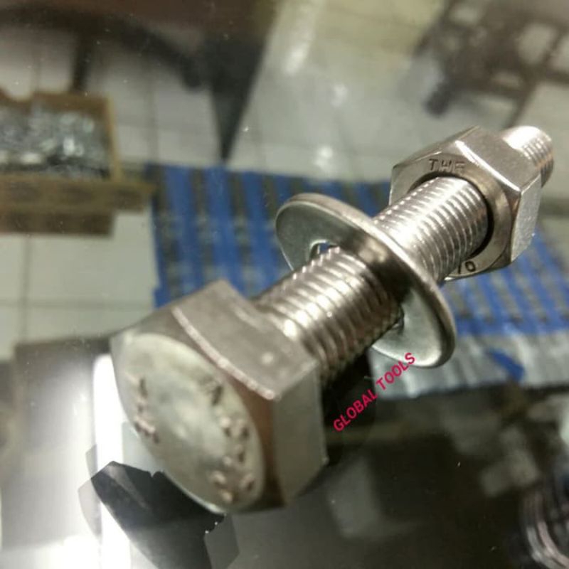 Jual Baut mur stainless m14 x 40 kunci 22 baut ss 304 baut 22 THE A2-70 | Shopee Indonesia