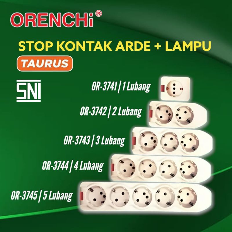 Jual ORENCHI Terminal Kuningan Stop Kontak Arde TAURUS 1/2/3/4/5 Lubang SNI | Shopee Indonesia