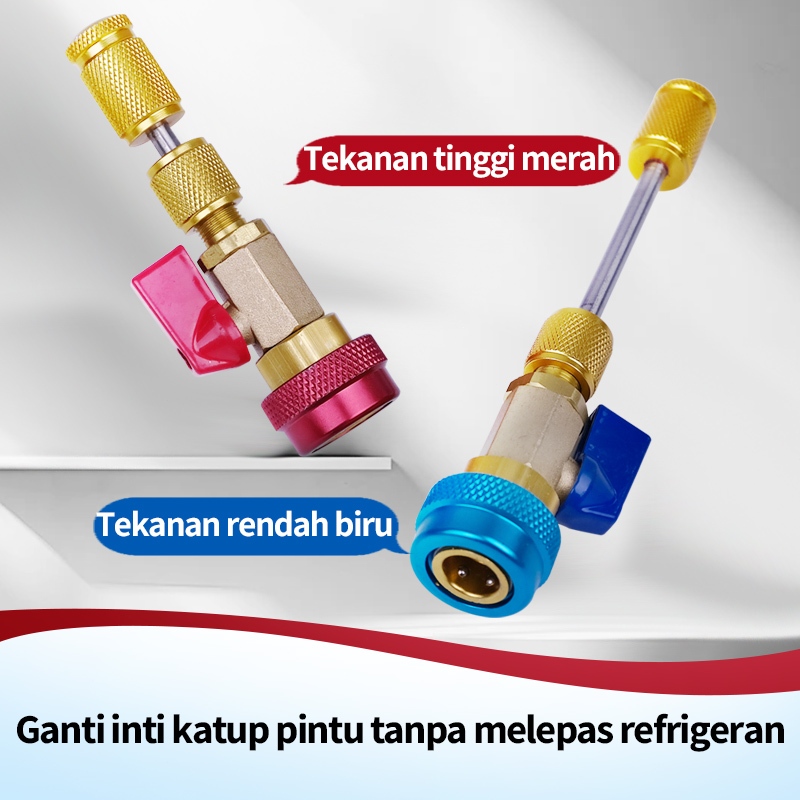 Jual Alat Buka Pasang Pentil R134 High Low, Tanpa Buang Freon AC Mobil ...
