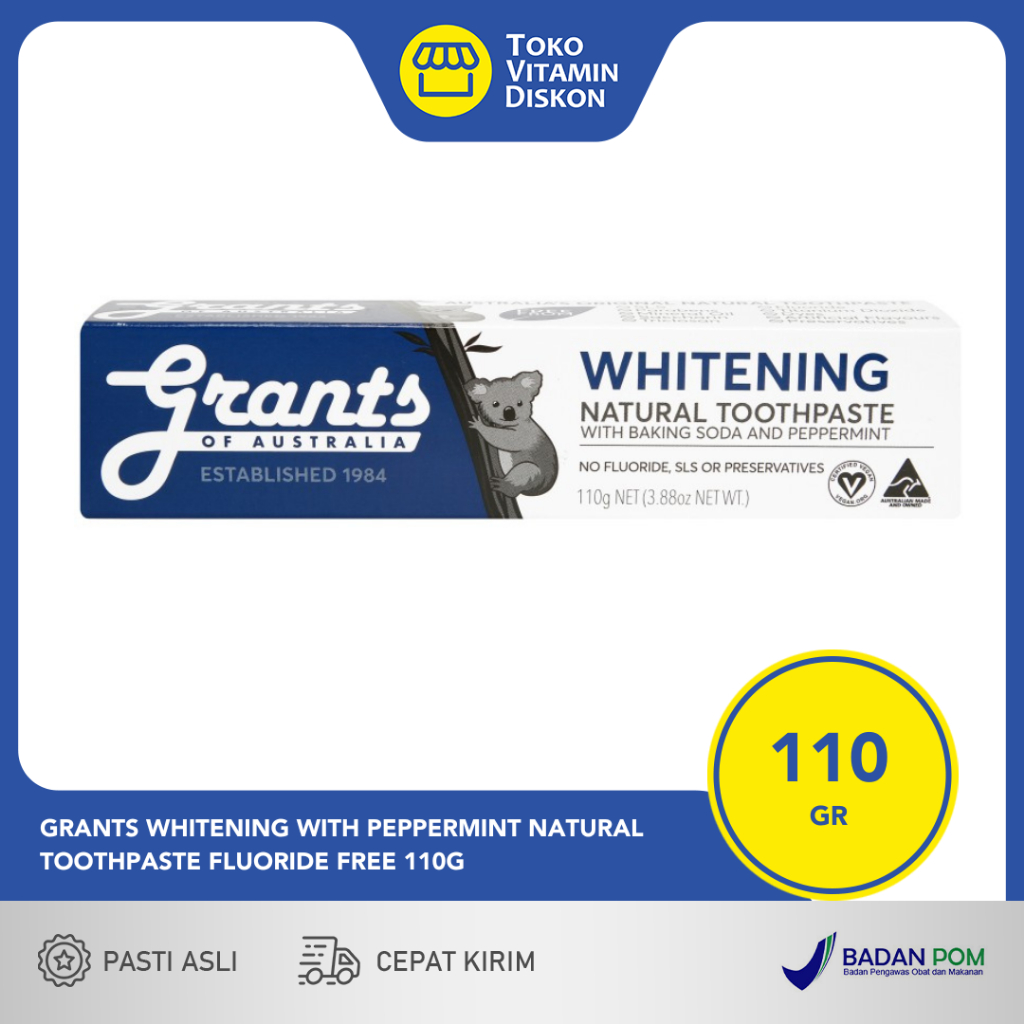 Jual GRANTS OF AUSTRALIA NATURAL TOOTHPASTE FLUORIDE FREE 110G | Shopee ...