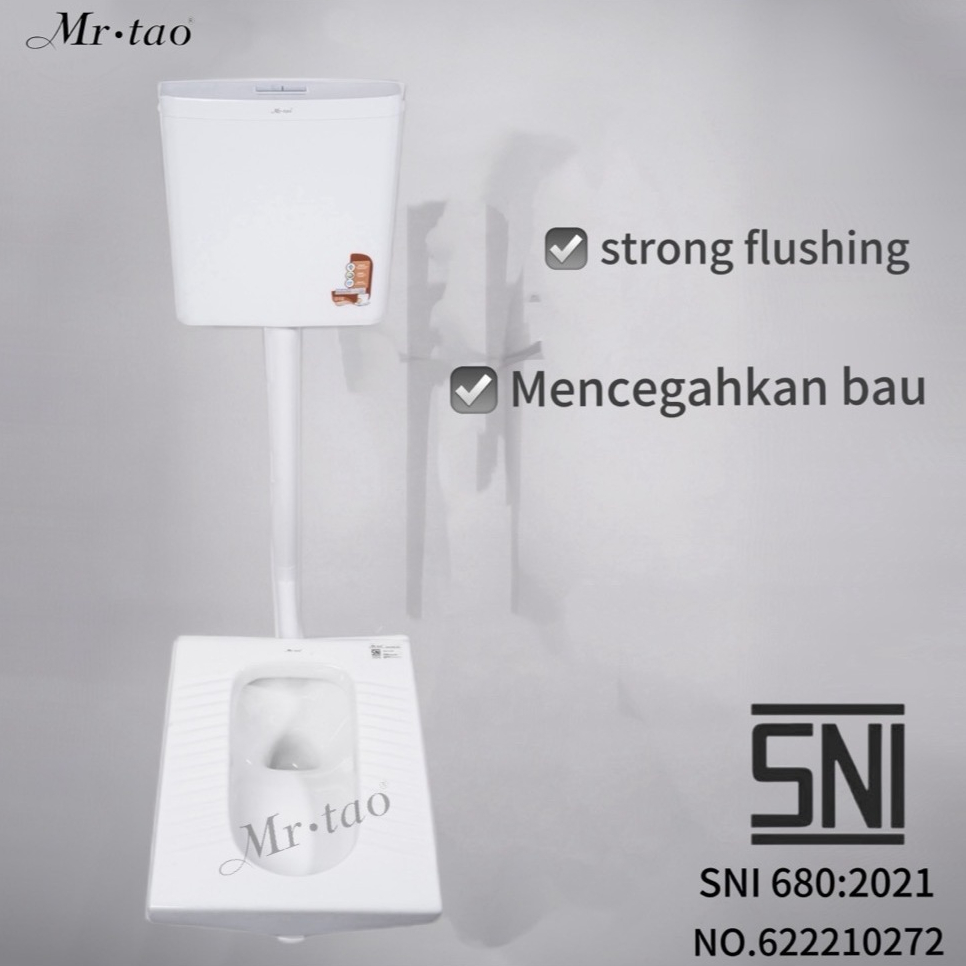 Jual MR TAO | 1 SET closet jongkok flush +tangki air / kloset flush 506 free packing kayu ...
