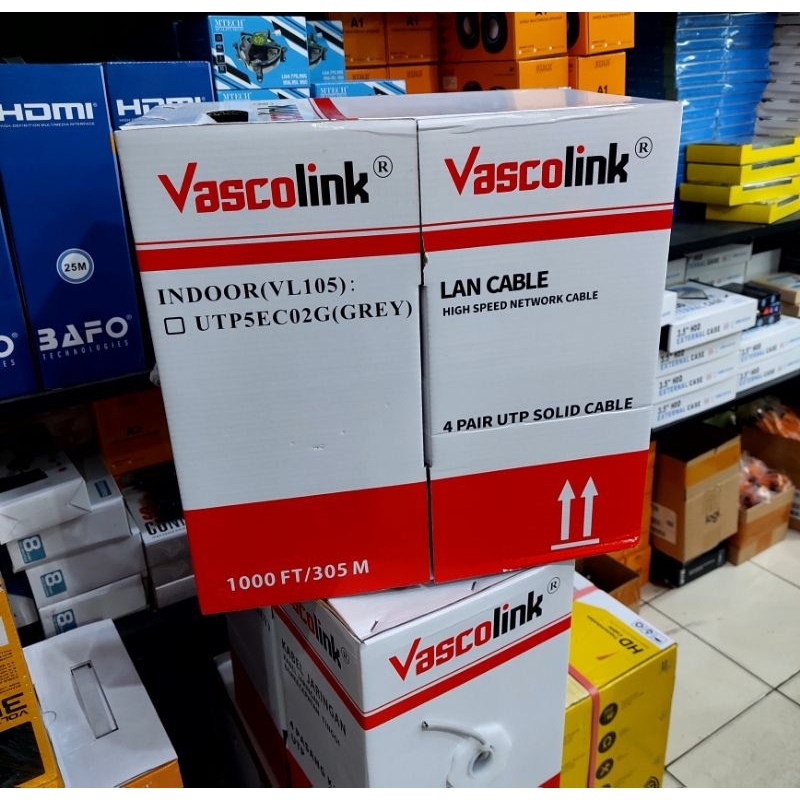 Jual Vascolink Kabel UTP Indor Cat5 305Meter Kabel Lan Rj45 | Shopee ...