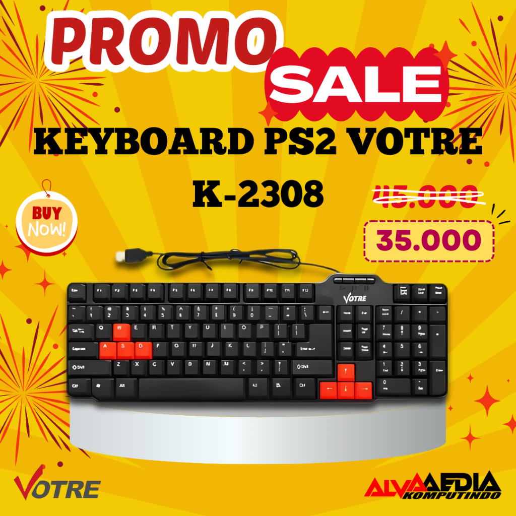 Jual Keyboard Ps2 Votre K-2308 Standart Keyboard ps 2 untuk Komputer ...