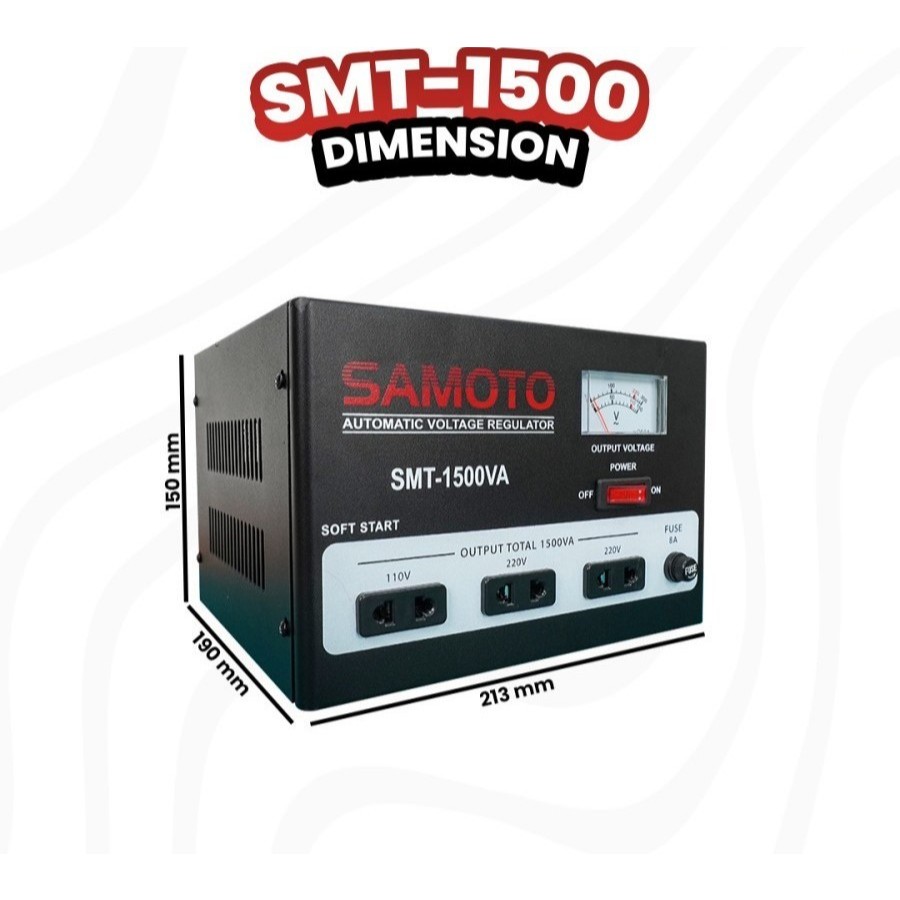 Jual SAMOTO Digital Stabilizer Listrik Single Phase 1500VA Stabiliser ...