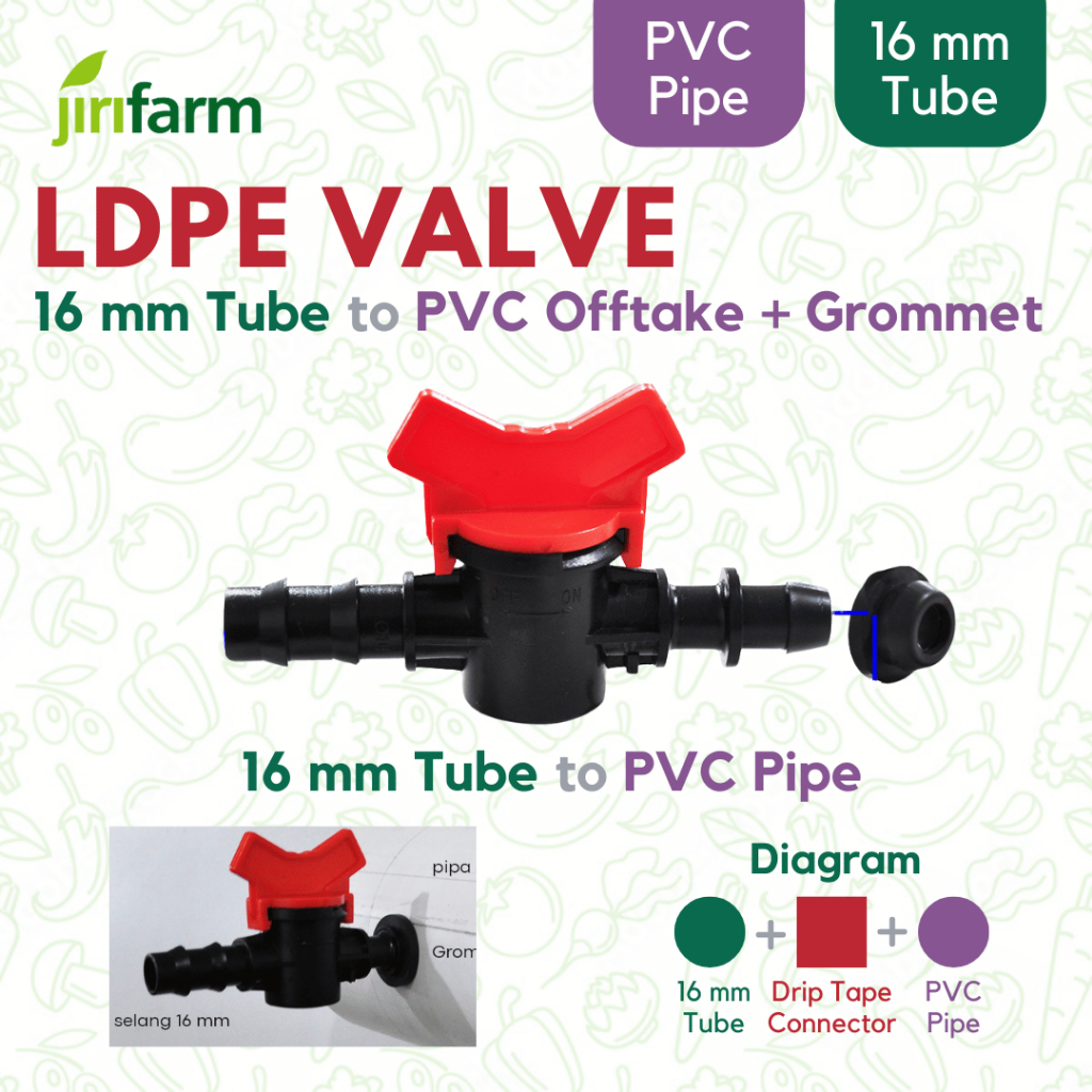 Jual JIRIFARM - Barb Valve 16 mm - Offtake PVC Pipe with Grommet ...