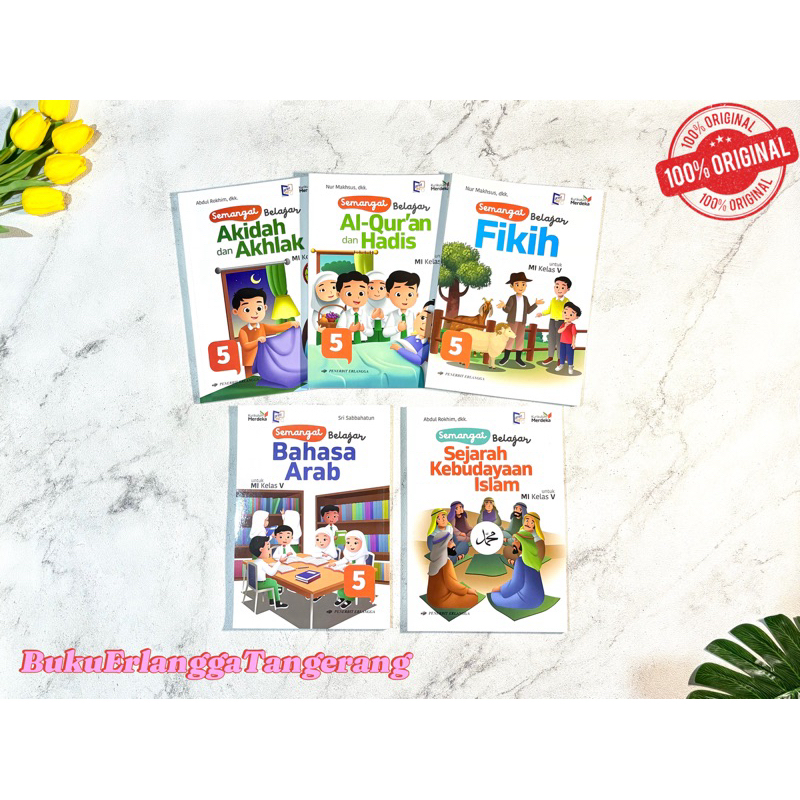 Jual BUKU PELAJARAN SD/MI KELAS 5 KURIKULUM MERDEKA - PENERBIT ERLANGGA - Akidah dan Akhlak / Al ...