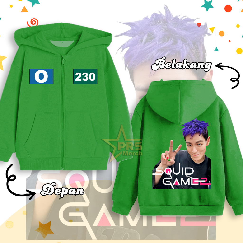 Jual Jaket Zipper Resleting Anak SQUID GAME 2 - Hoodie Anak Squidgame2 ...