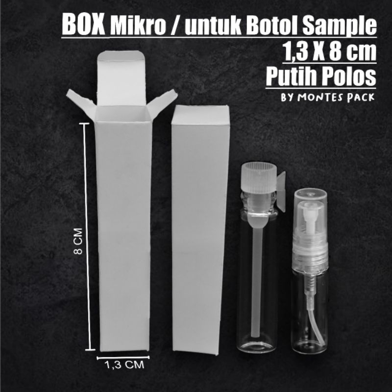 Jual Box Mikro untuk Botol Sample POLOS 1,3 X 8 cm / packaging botol ...