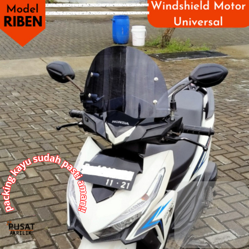 Jual Windshield Universal Hitam Transparan Windsild Vario Windsild ...