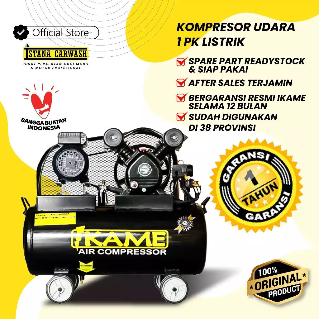 Jual Kompresor Udara Angin Listrik 1HP 1PK Pompa Angin Air Compressor ...