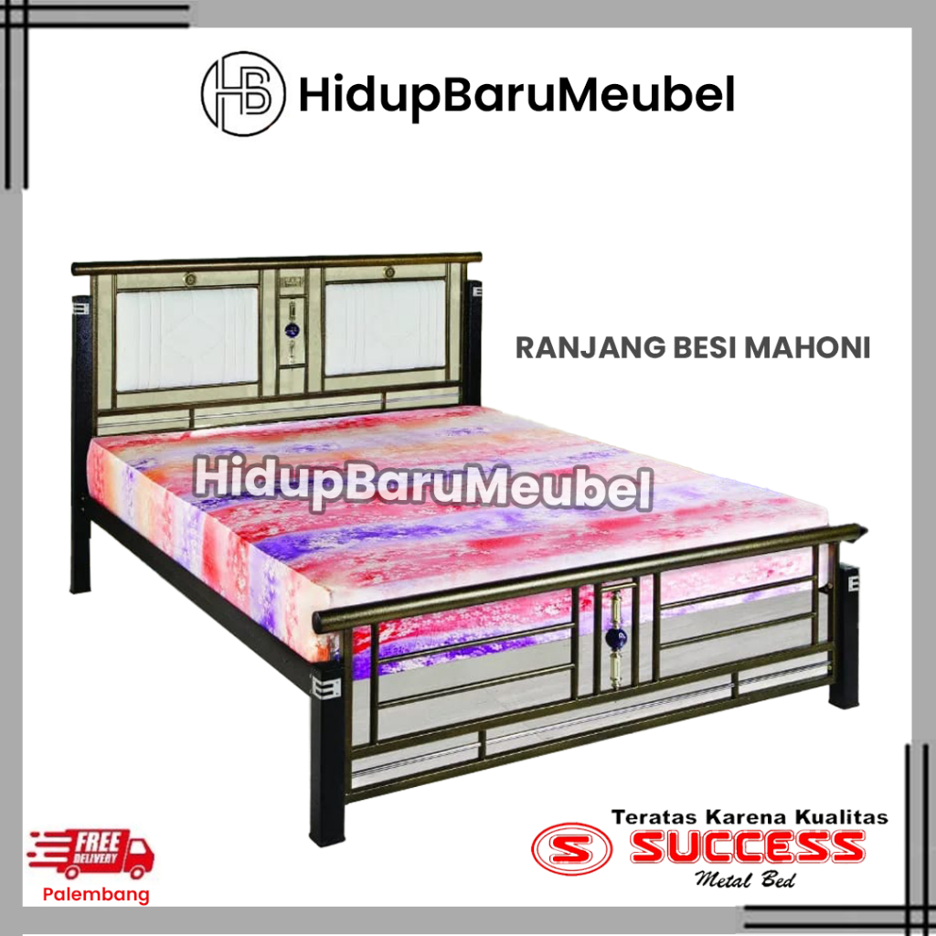 Jual Ranjang Besi MAHONI Success / Tempat Tidur Besi Kuat / Divan iron ...