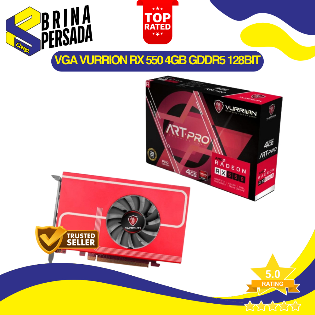 Jual VGA VURRION RX 550 4GB GDDR5 128Bit GAMING VGA ORI - 4 Port HDMI ...